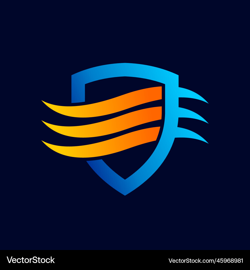 Hvac logo with shield concept Royalty Free Vector Image