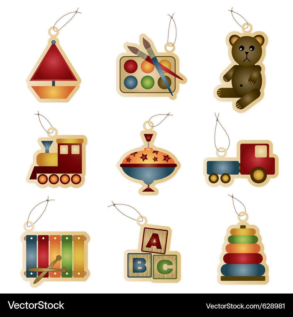 Kids tags Royalty Free Vector Image - VectorStock