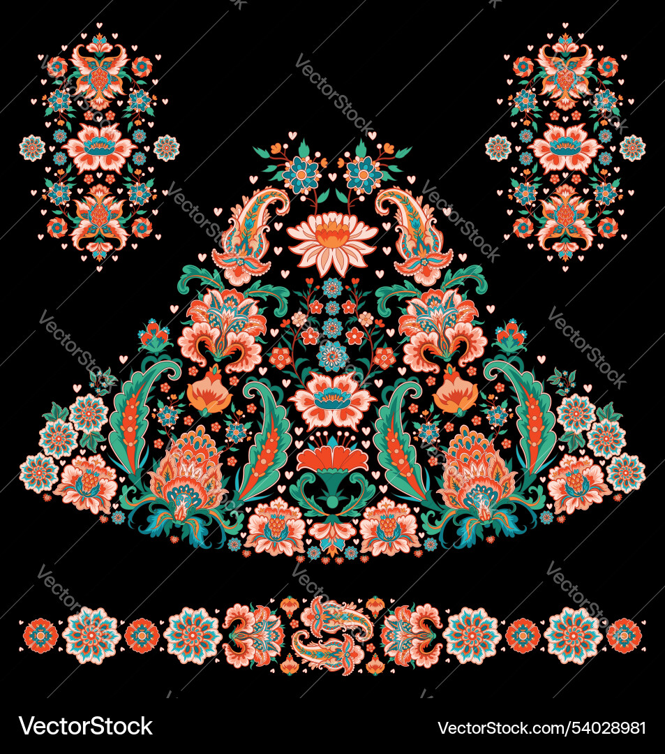 Paisley floral pattern Royalty Free Vector Image