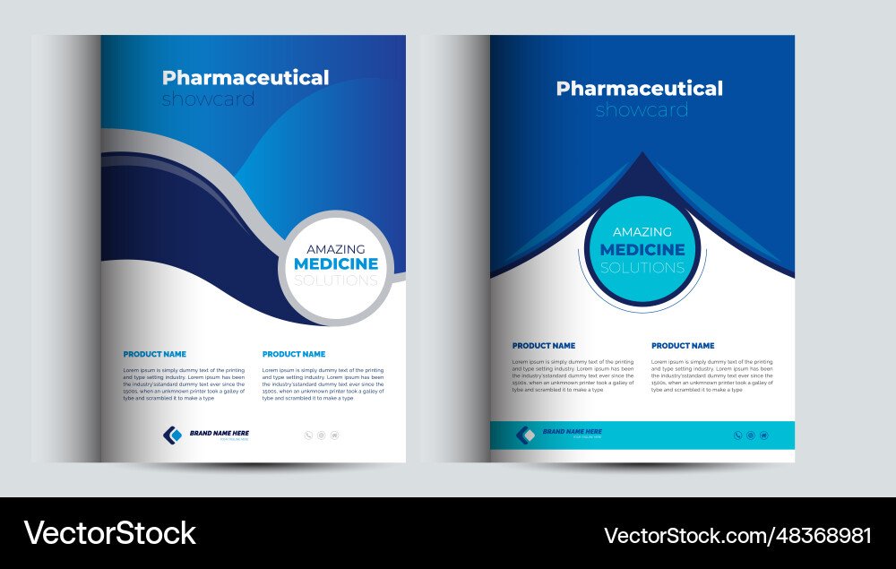 Pharmaceutical showcard cover design template Vector Image