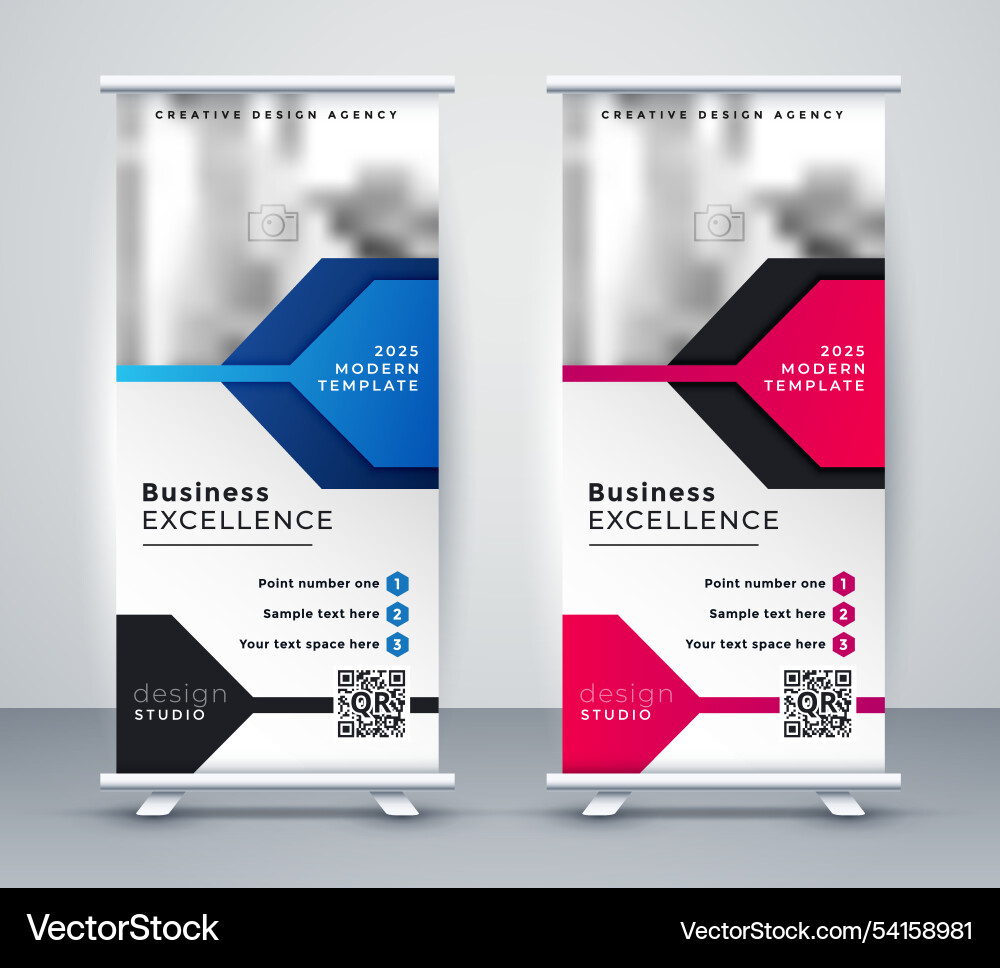 Presentation roll up banner design Royalty Free Vector Image