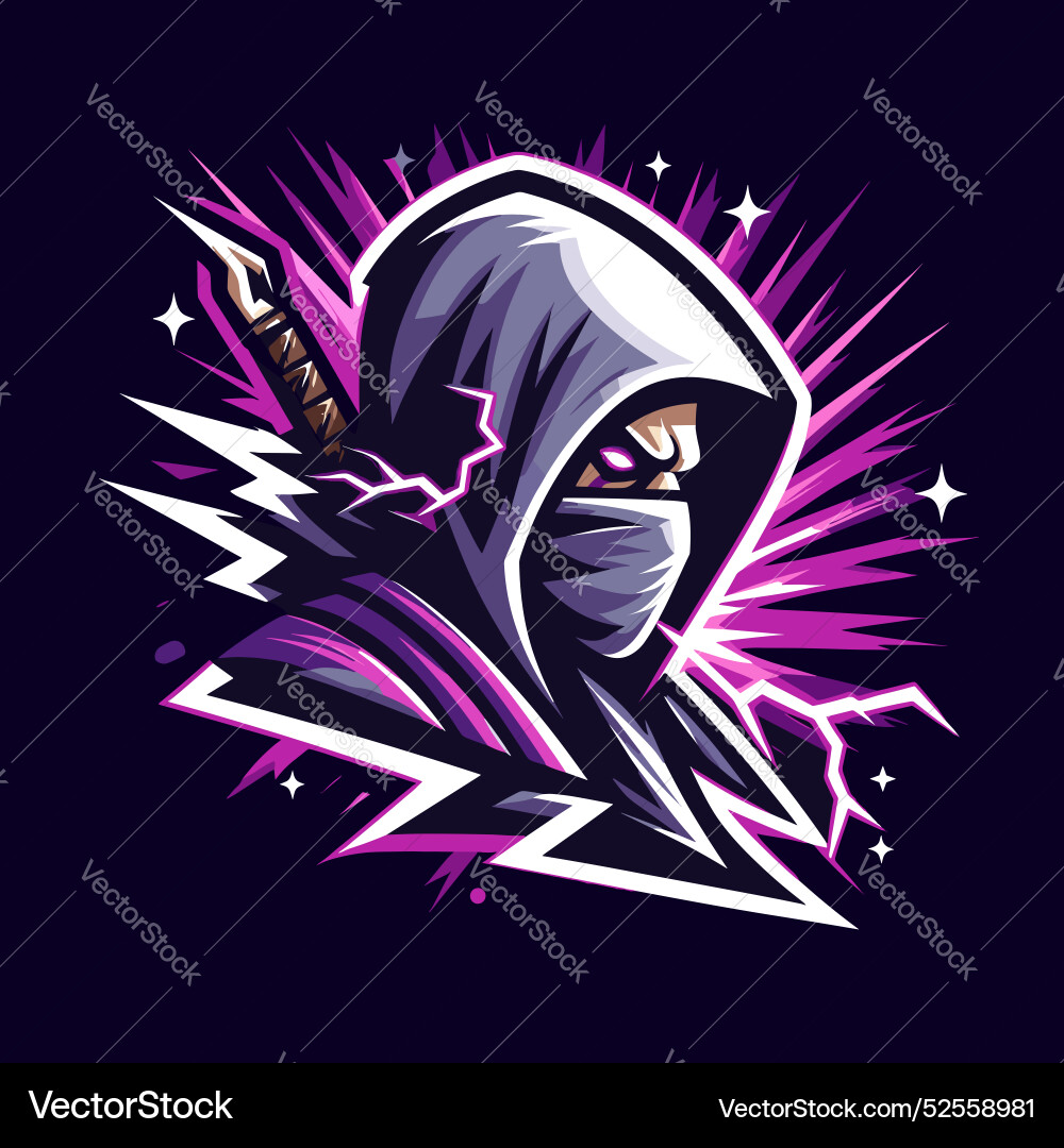 Purple design 4 assassin icon 6 Royalty Free Vector Image