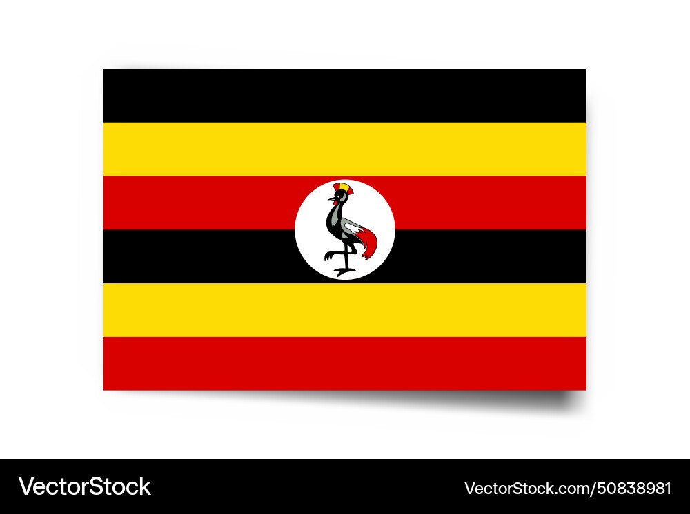 Rectangle flag of uganda Royalty Free Vector Image