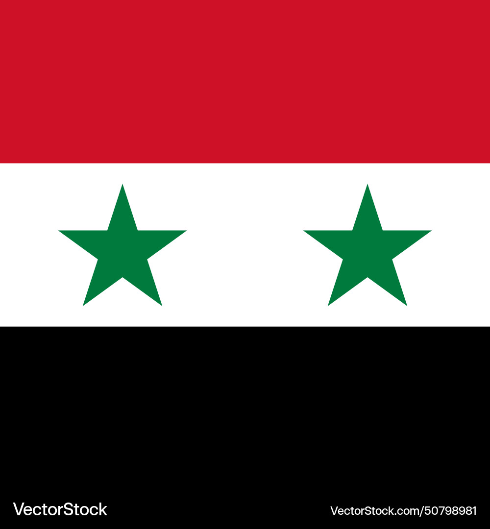 Square flag of syria Royalty Free Vector Image