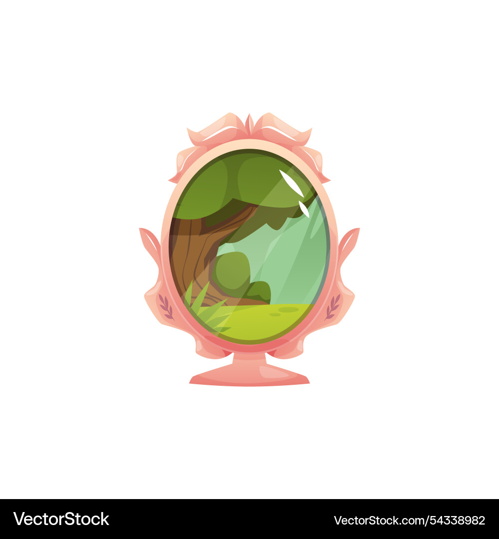 A magic mirror reflecting Royalty Free Vector Image