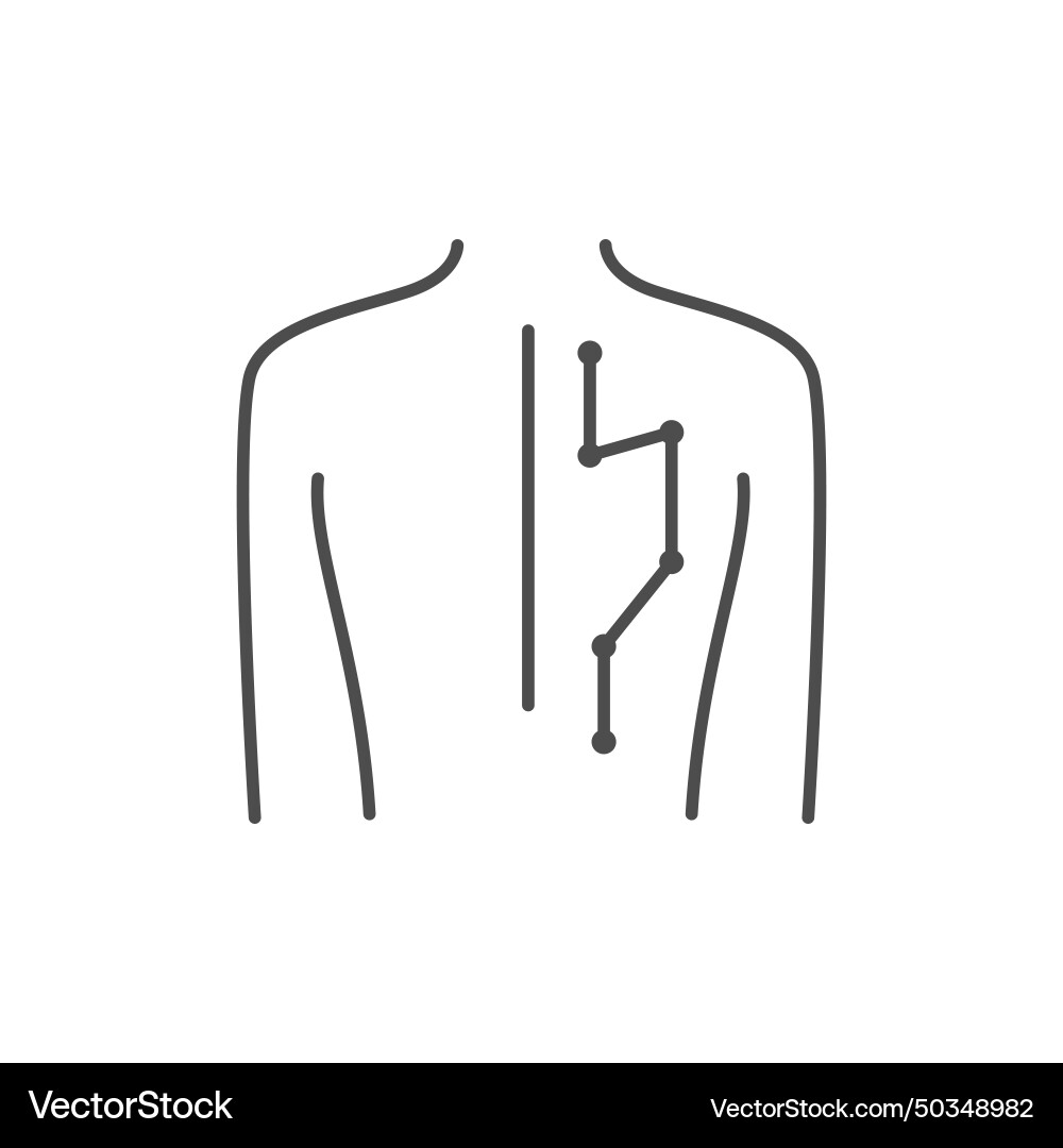 Acupuncture scheme line outline icon Royalty Free Vector