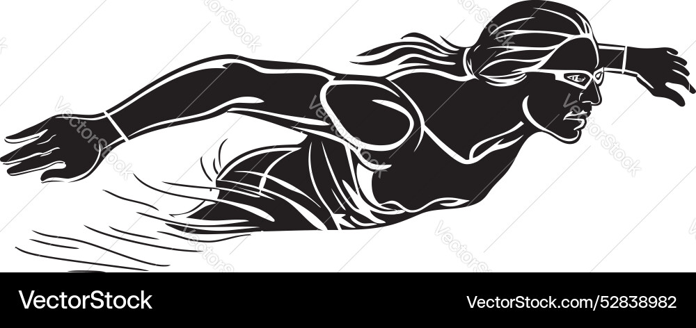 Aquatic athlete emblematic swim icon splash Vector Image