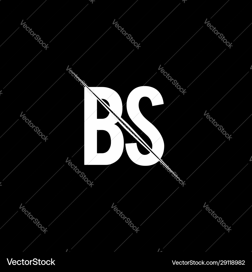Bs logo monogram with slash style design template Vector Image
