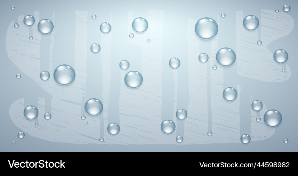 Clear water drops with condensate Royalty Free Vector Image
