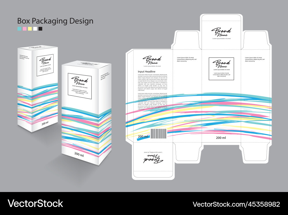 Cosmetic Box Packaging Template Royalty Free Vector Image