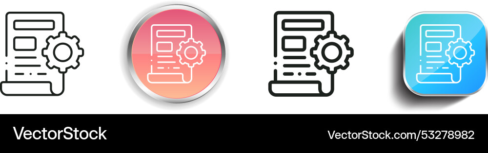 Design process icon thin linear regular Royalty Free Vector