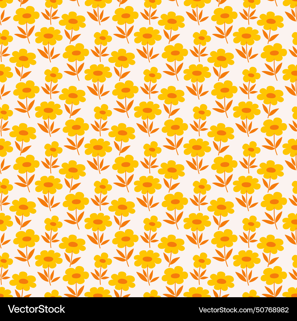 Ditsy style fabric floral seamless pattern Vector Image