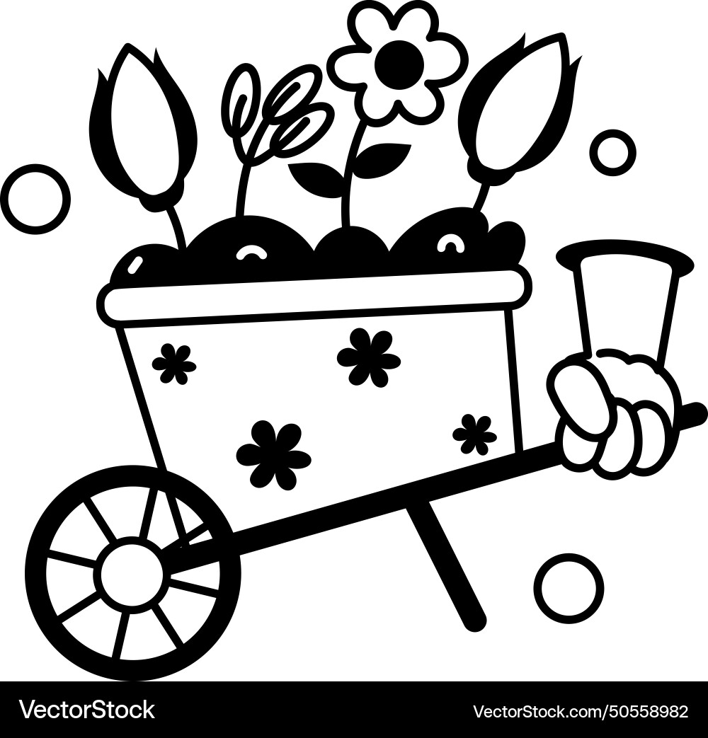 Garden cart Royalty Free Vector Image - VectorStock