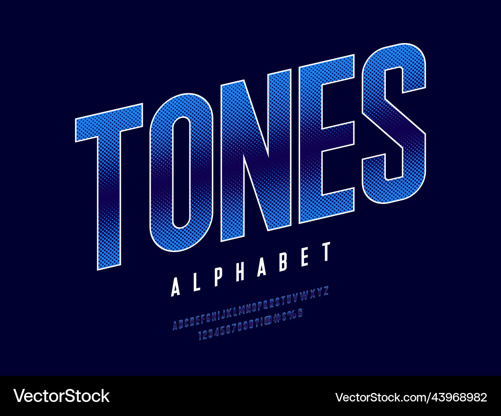 Halftone font Royalty Free Vector Image - VectorStock