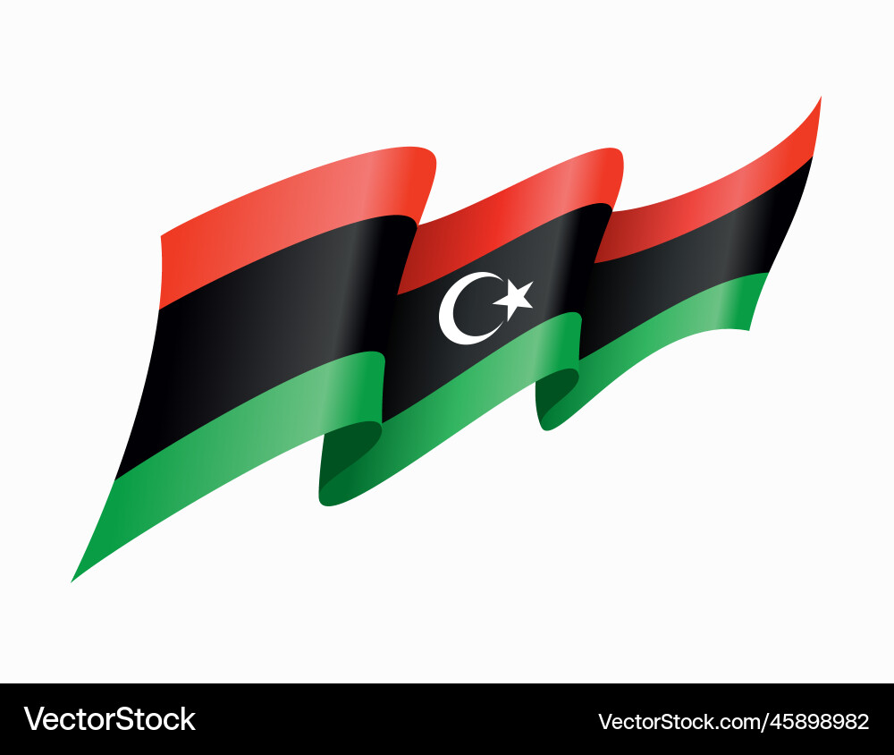 Libyan flag wavy abstract background Royalty Free Vector