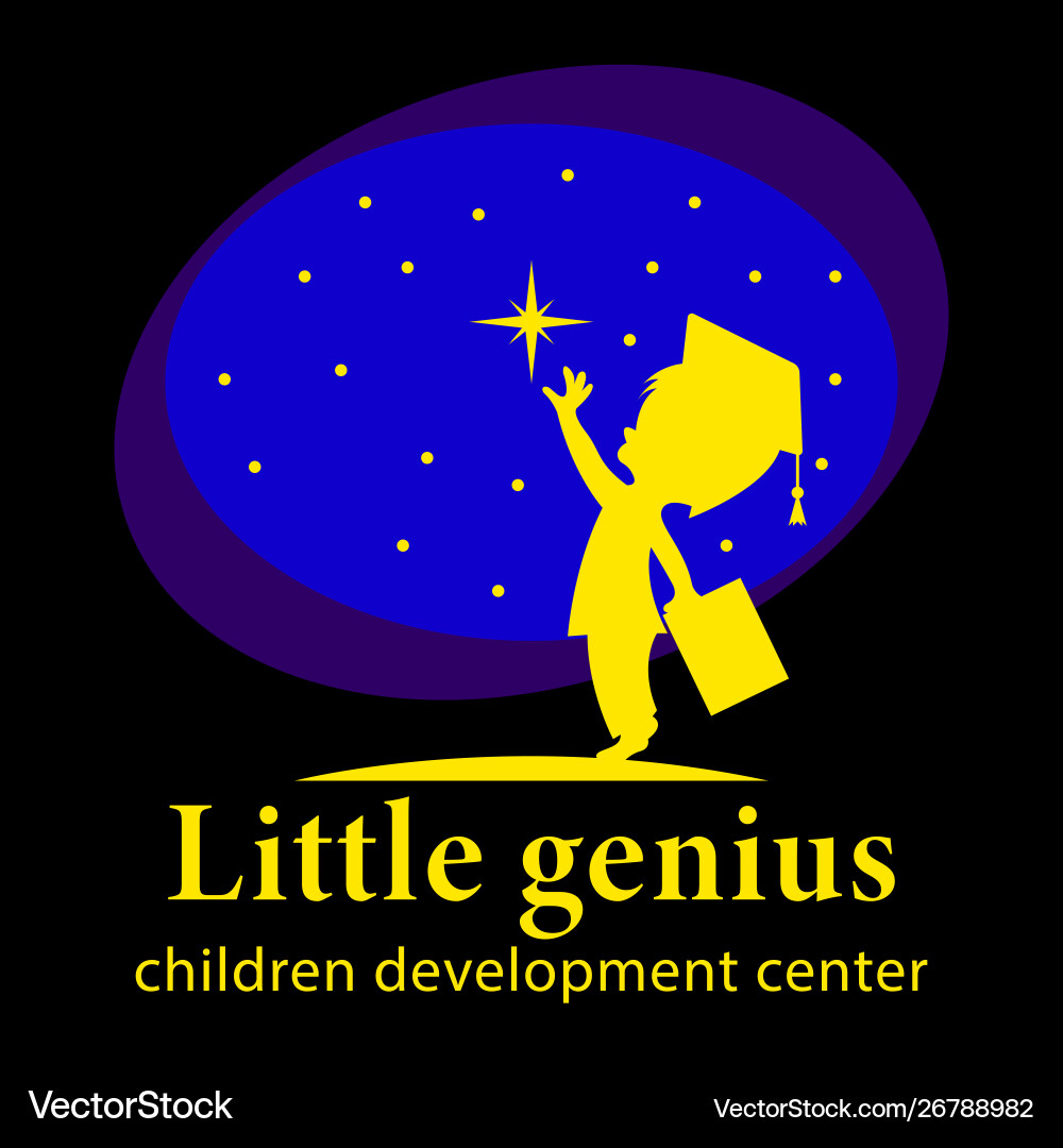 Little genius children development center logo Vector Image