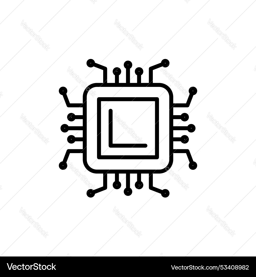 Microchip icon isolated on white background Vector Image