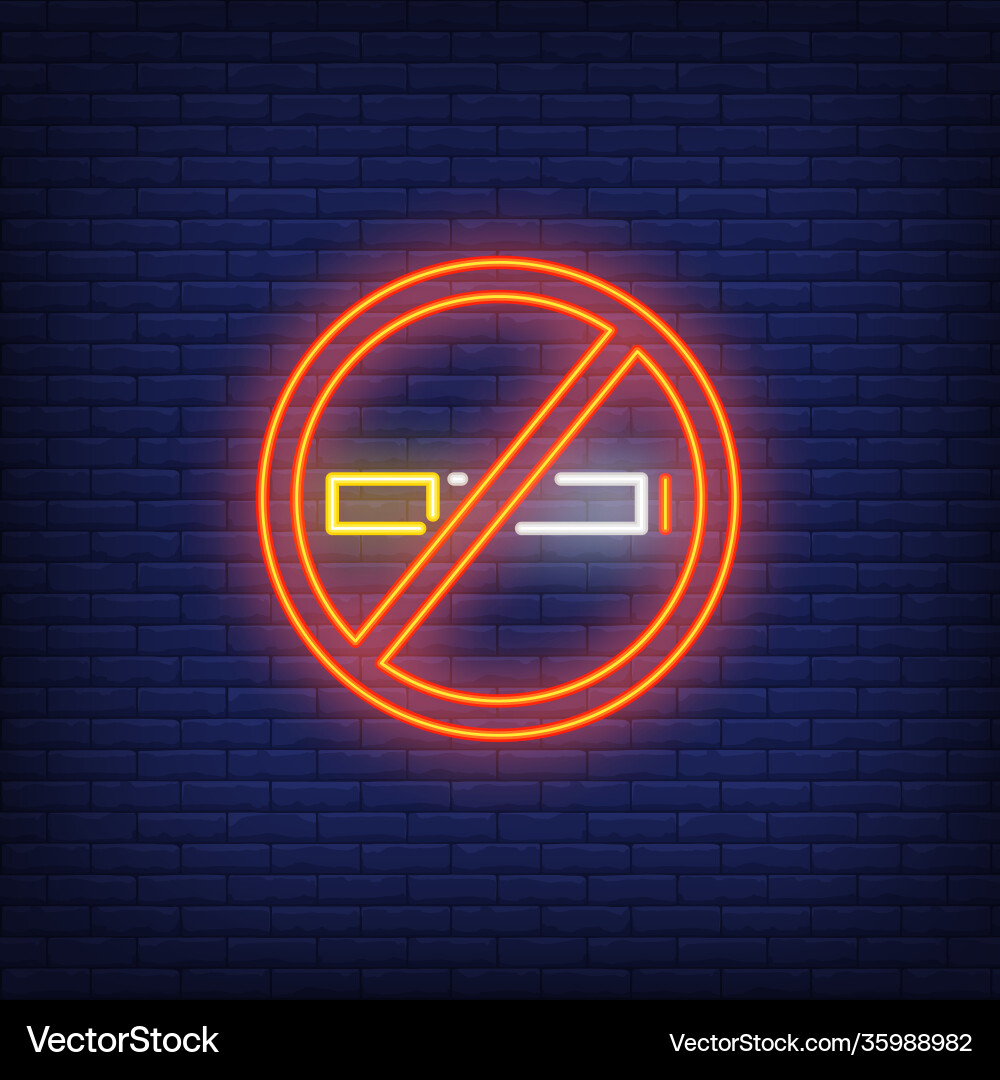 No smoking neon sign Royalty Free Vector Image