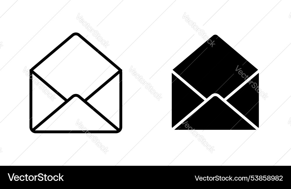 Open envelope icon set Royalty Free Vector Image