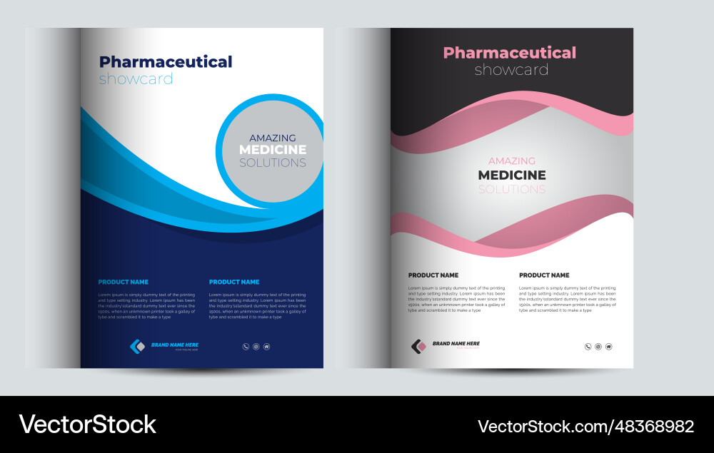 Pharmaceutical showcard cover design template Vector Image