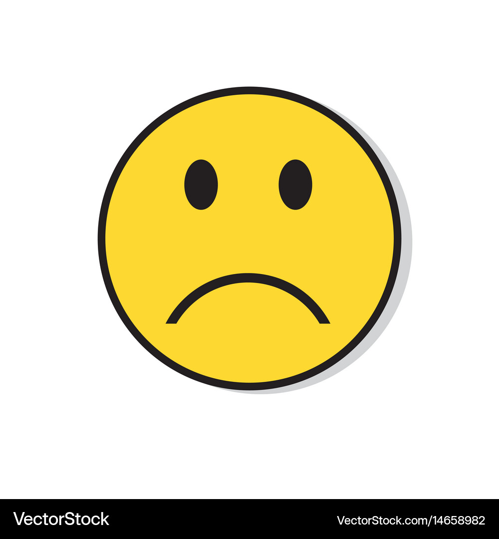 Sad Yellow Face Icon Royalty Free Vector Image