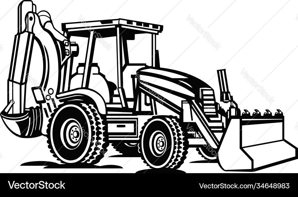 Backhoe loader - isolated on white background Vector Image
