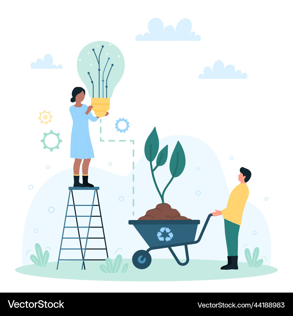 Biomass energy and electricity production using Vector Image