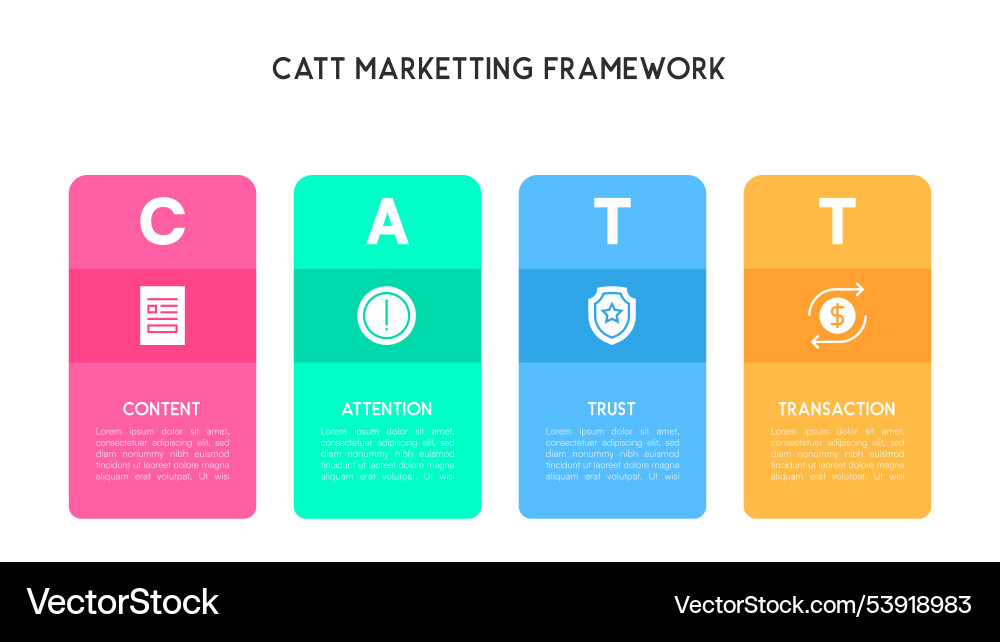 Catt framework diagram for strategic marketing Vector Image