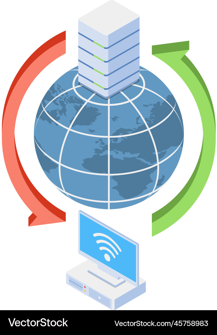 Cloud data exchange composition Royalty Free Vector Image