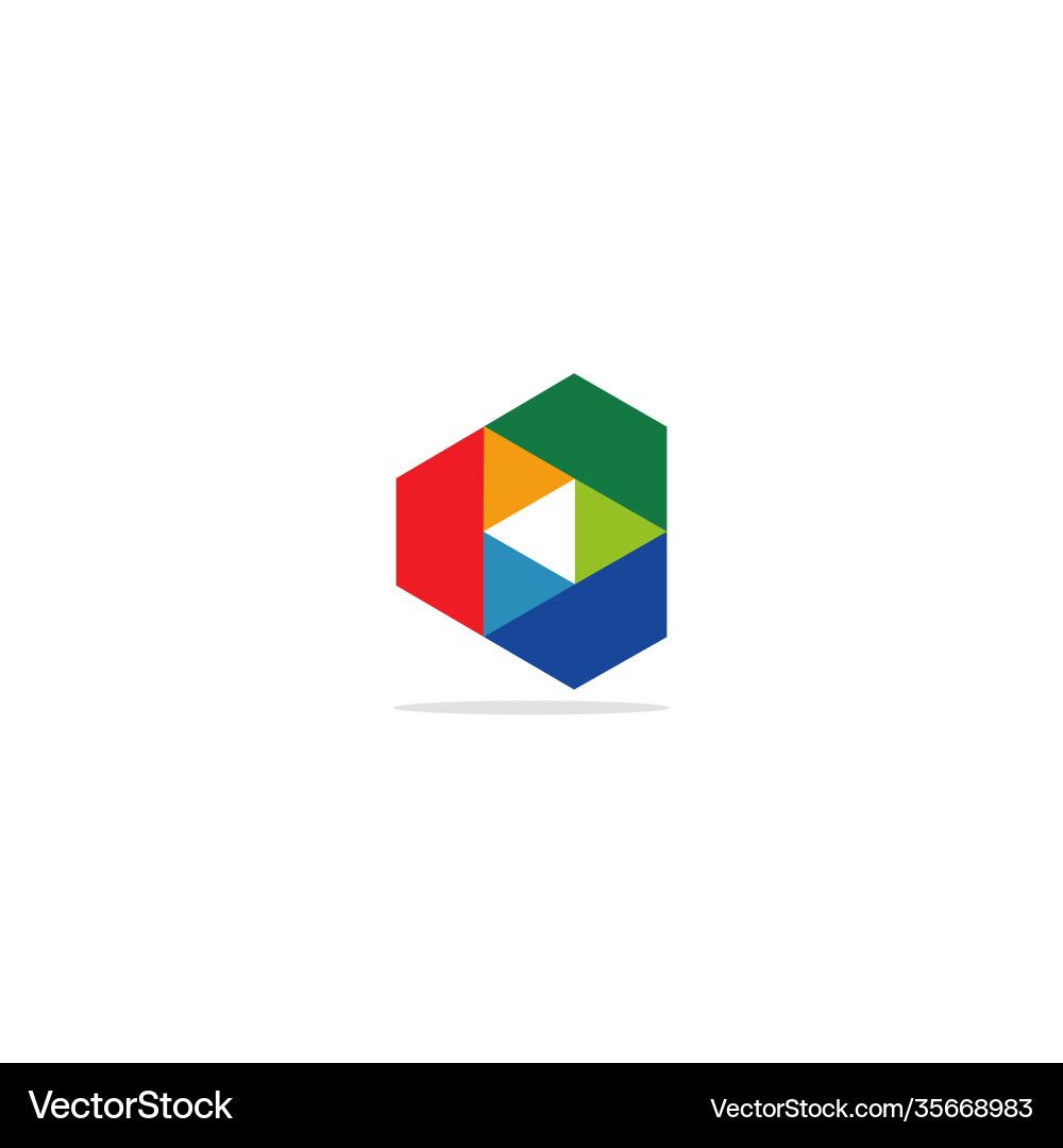 Colorful Geometric Triangle Logo Royalty Free Vector Image