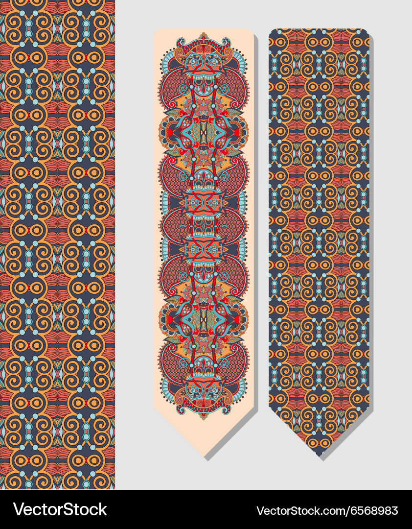 Floral decorative ethnic paisley bookmark Vector Image