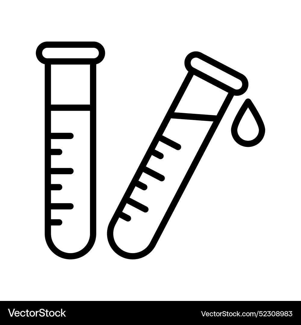 Laboratory test icon linear logo mark in black Vector Image