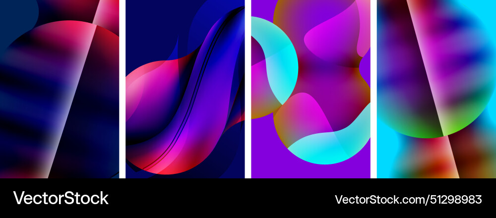 Liquid abstract shapes with gradient colors Vector Image