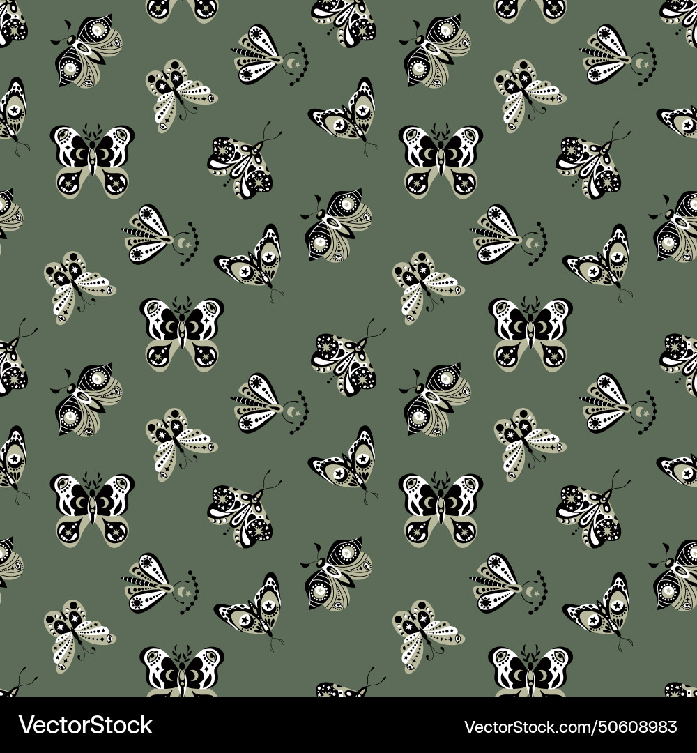 Mystic seamless pattern Royalty Free Vector Image