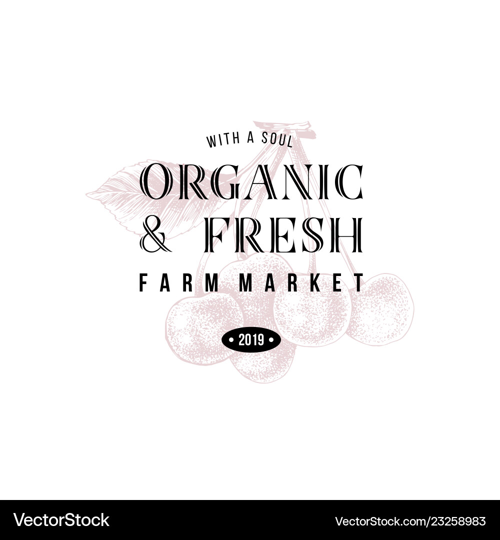 Organic and fresh farm market Royalty Free Vector Image