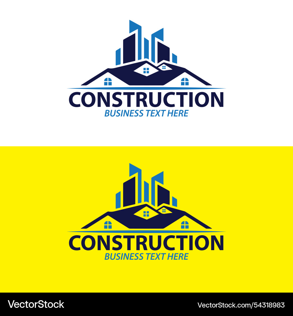 Professional construction company home logo Vector Image
