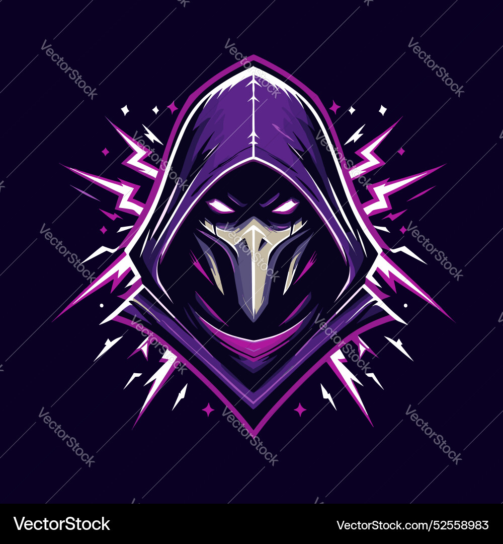 Purple design 4 assassin icon 8 Royalty Free Vector Image