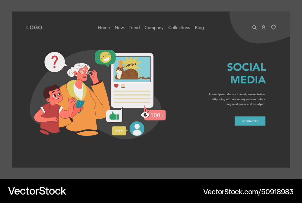 Social media discovery concept Royalty Free Vector Image
