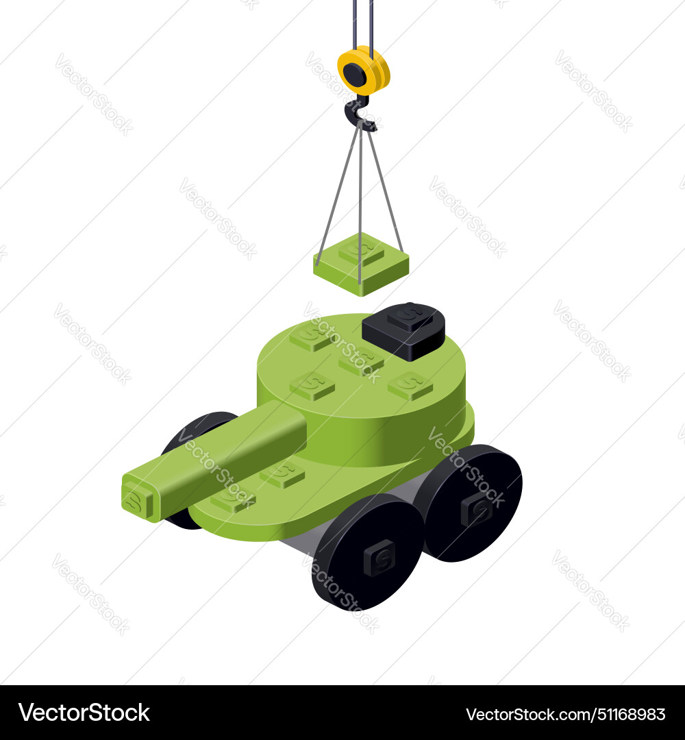 Tank repair concept on white background Royalty Free Vector