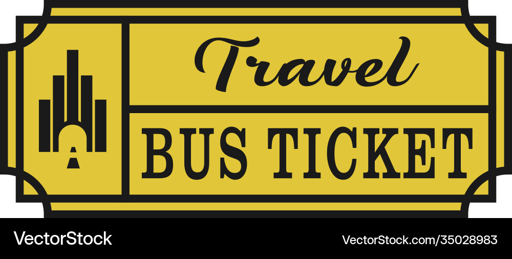 Travel bus ticket logo design with traveller Vector Image