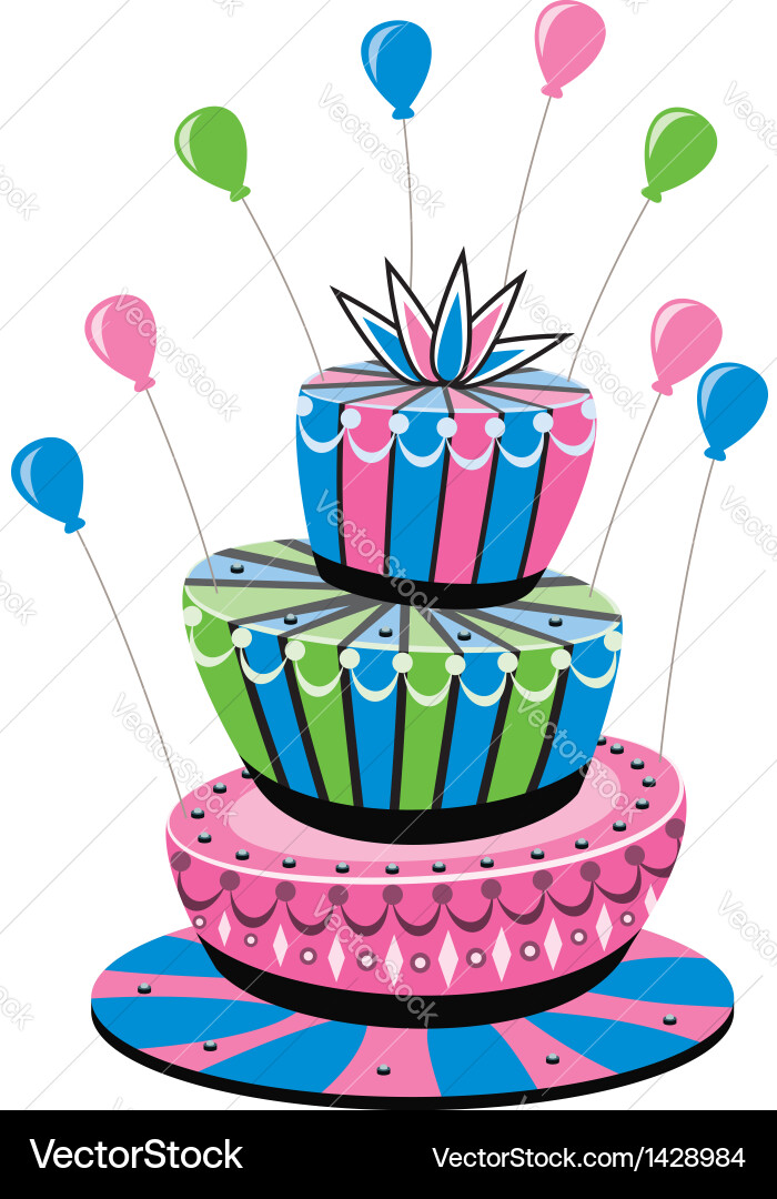 Birthday cake Royalty Free Vector Image - VectorStock