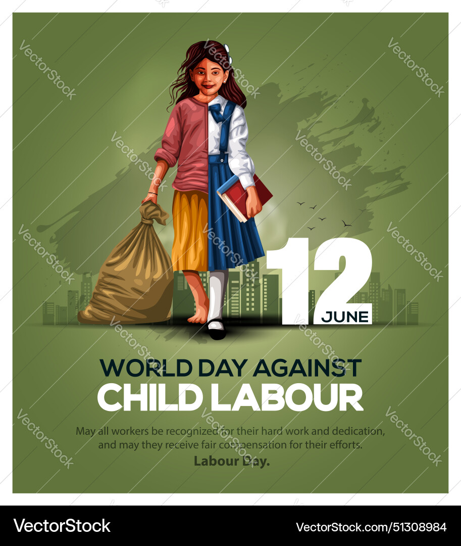 Child Labor Awareness Day Royalty Free Vector Image