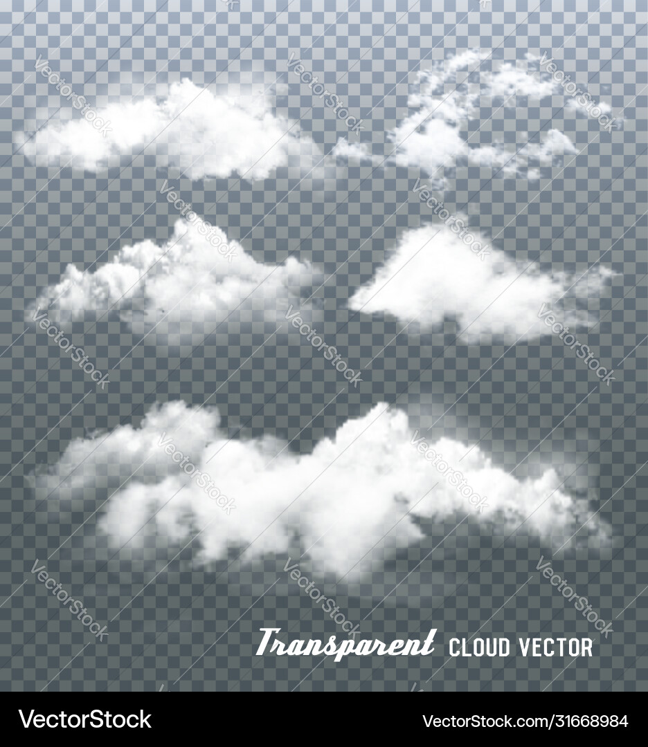 Clouds on transparent background Royalty Free Vector Image