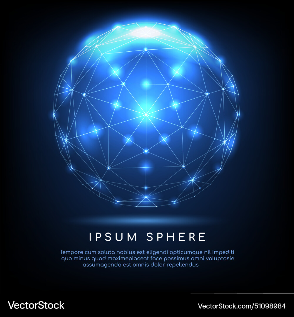 Futuristic polygonal sphere Royalty Free Vector Image