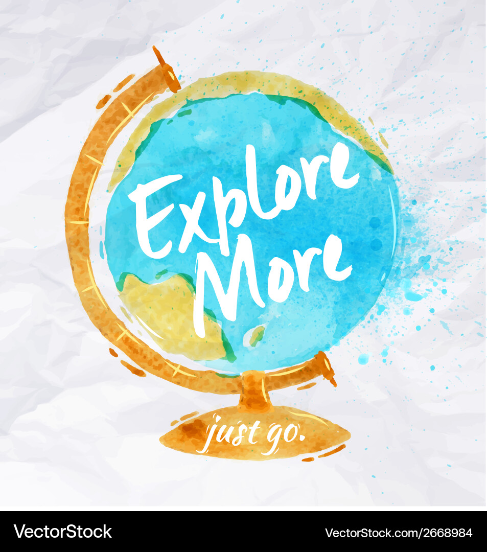 Globe watercolors poster Royalty Free Vector Image