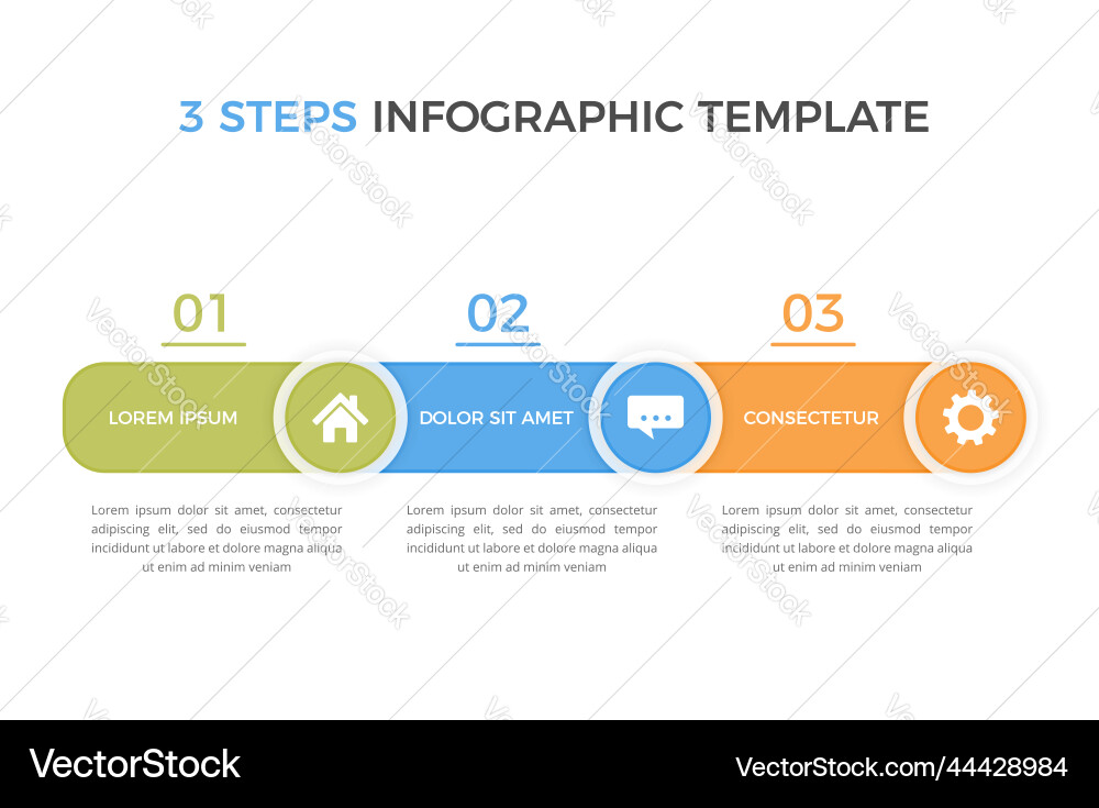 Infographic template with 3 elements Royalty Free Vector