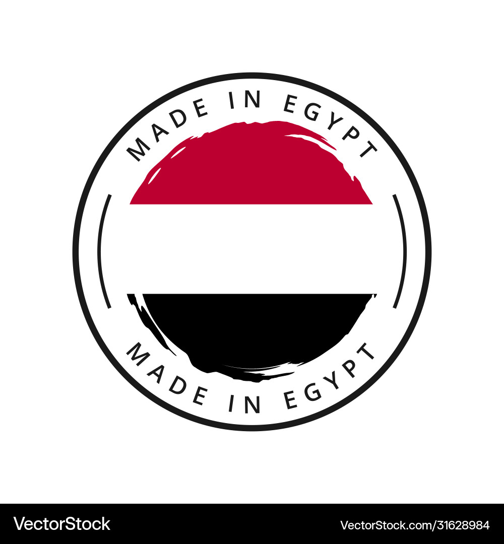 Made in egypt round label Royalty Free Vector Image