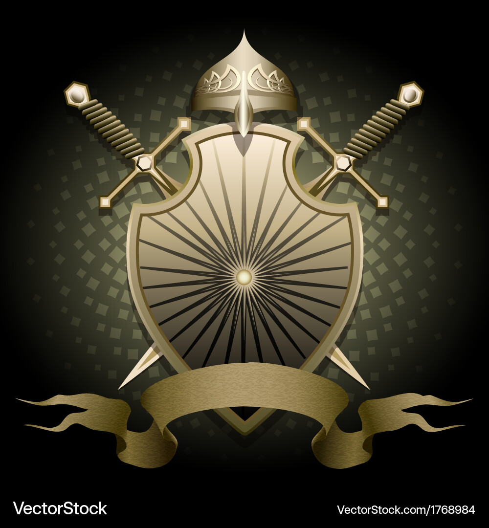 Shield and helmet Royalty Free Vector Image - VectorStock