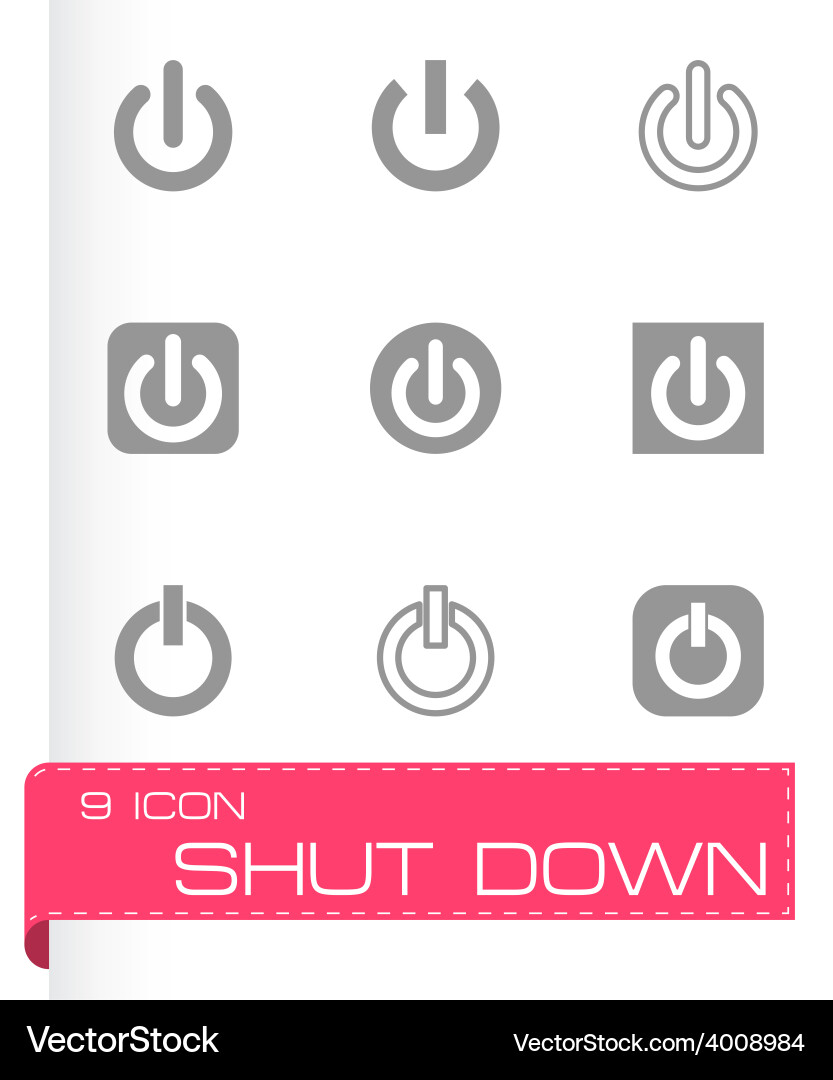 Shut down icon set Royalty Free Vector Image - VectorStock