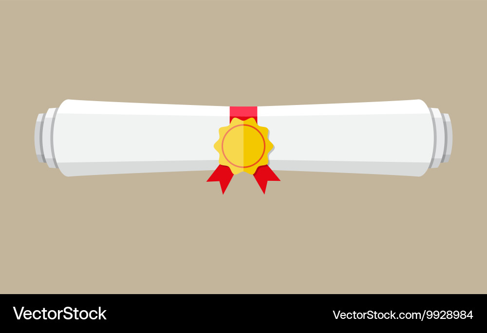 White folded paper diploma scroll Royalty Free Vector Image